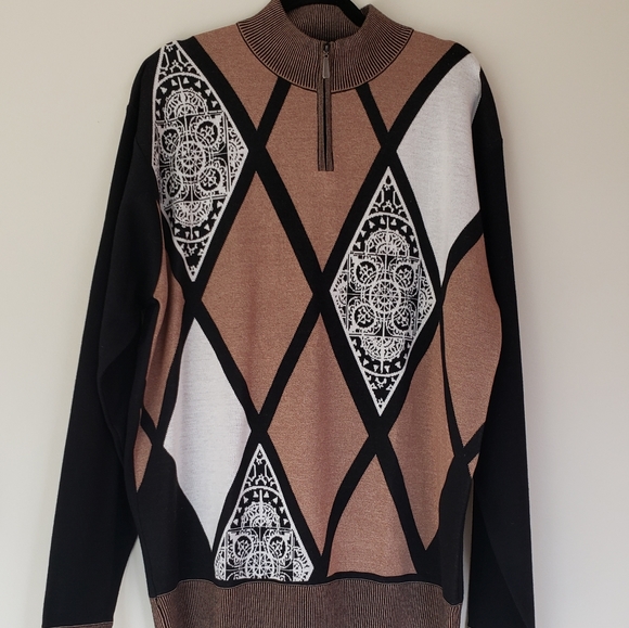 Royal Prestige | Sweaters | Mens Pullover Zip Up Multicolor Sweater ...